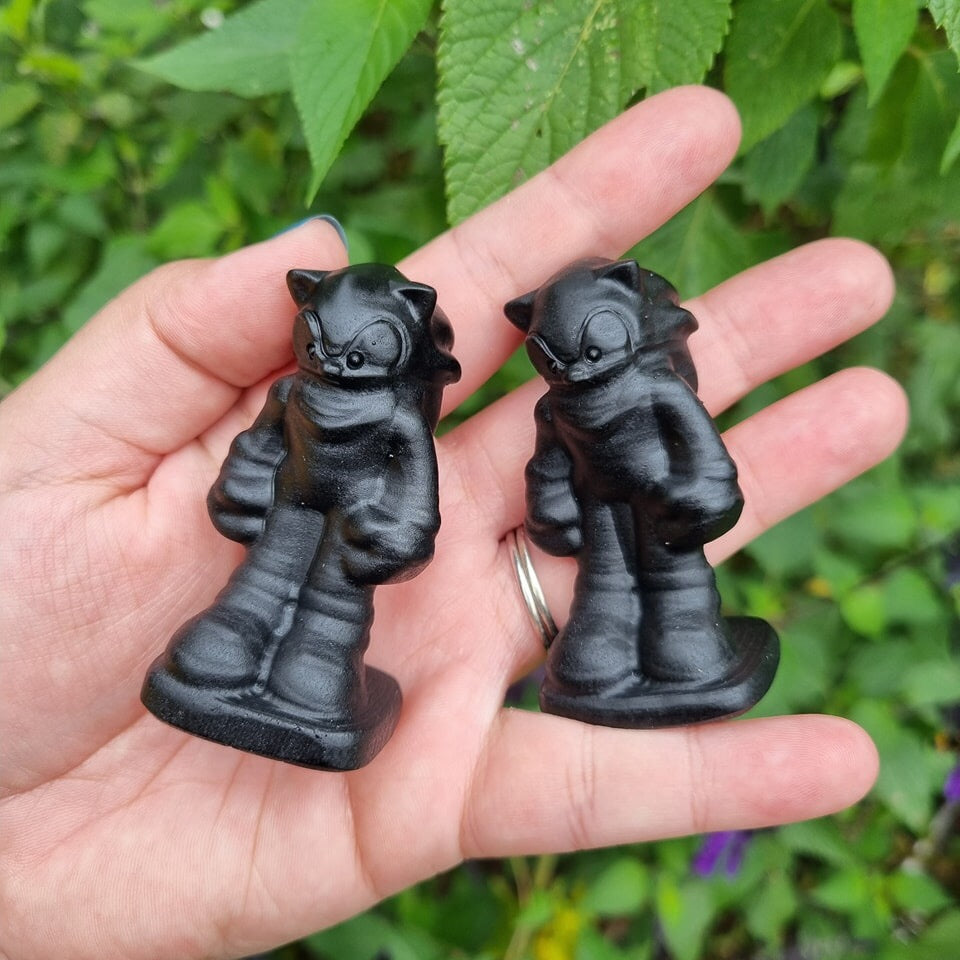 Black Obsidian Sonic The Hedgehog Carving – Mystical Celebrations